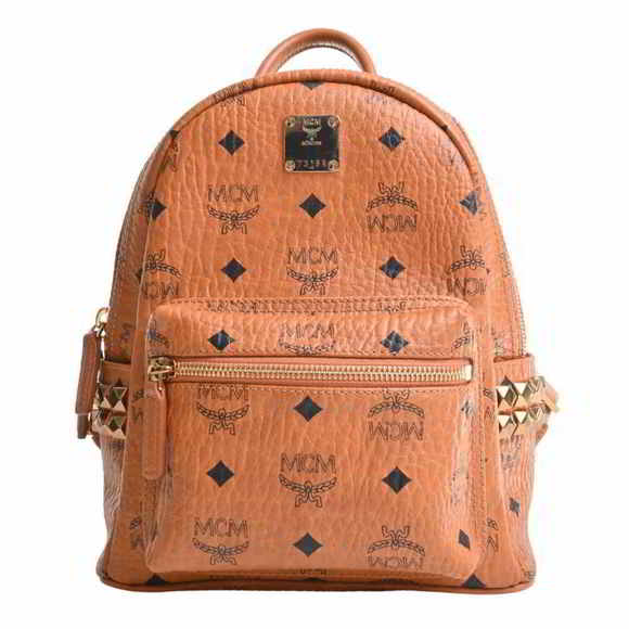 MCM | Bags | Mcm Leather Stark Visetos Side Studded Backpack Rucksack ...